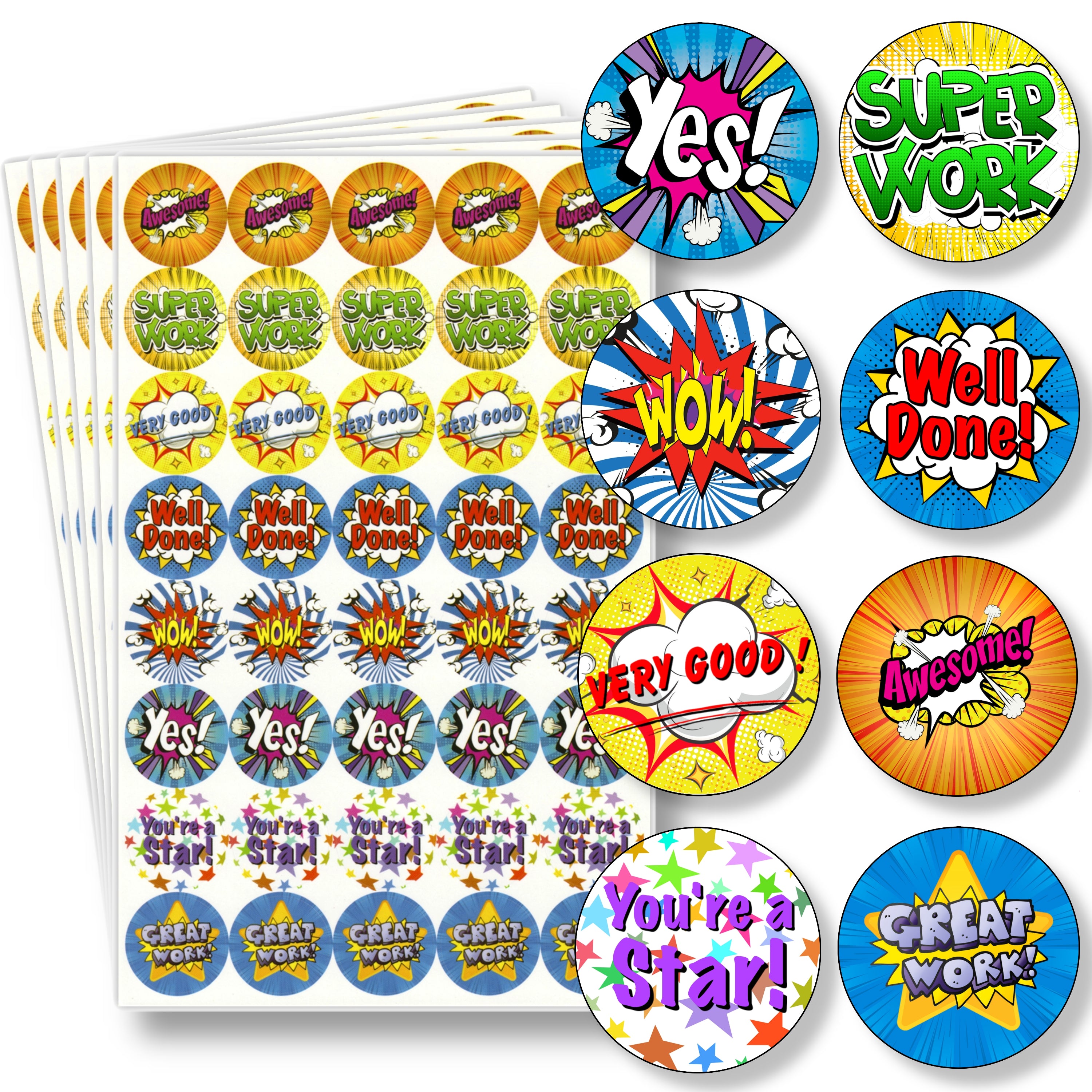 Reward Stickers For Children | Teachers Stickers | Colourful Designs ...