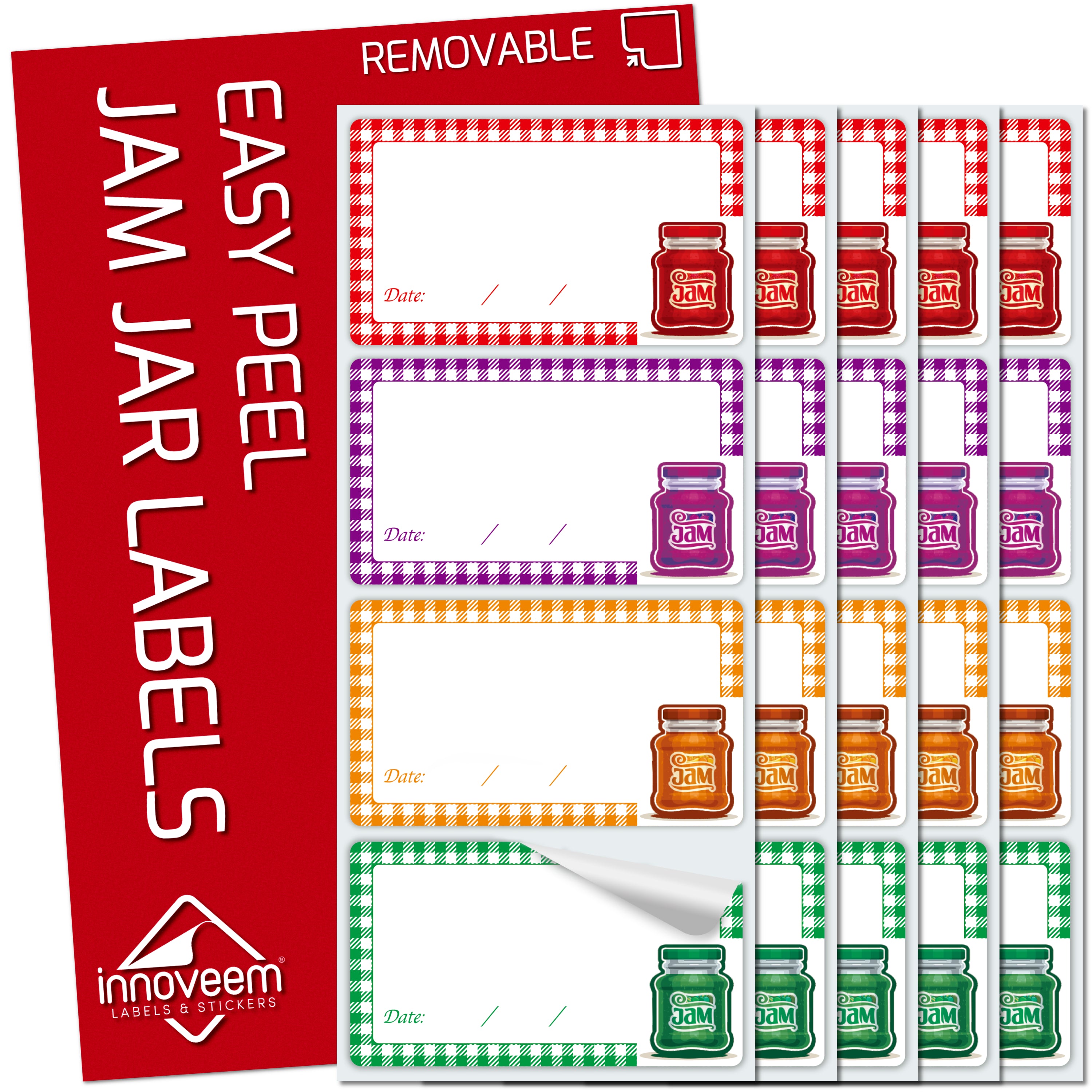 Jam Jar labels | Easy Peel Off Leaving No Sticky Residue | Waterproof ...