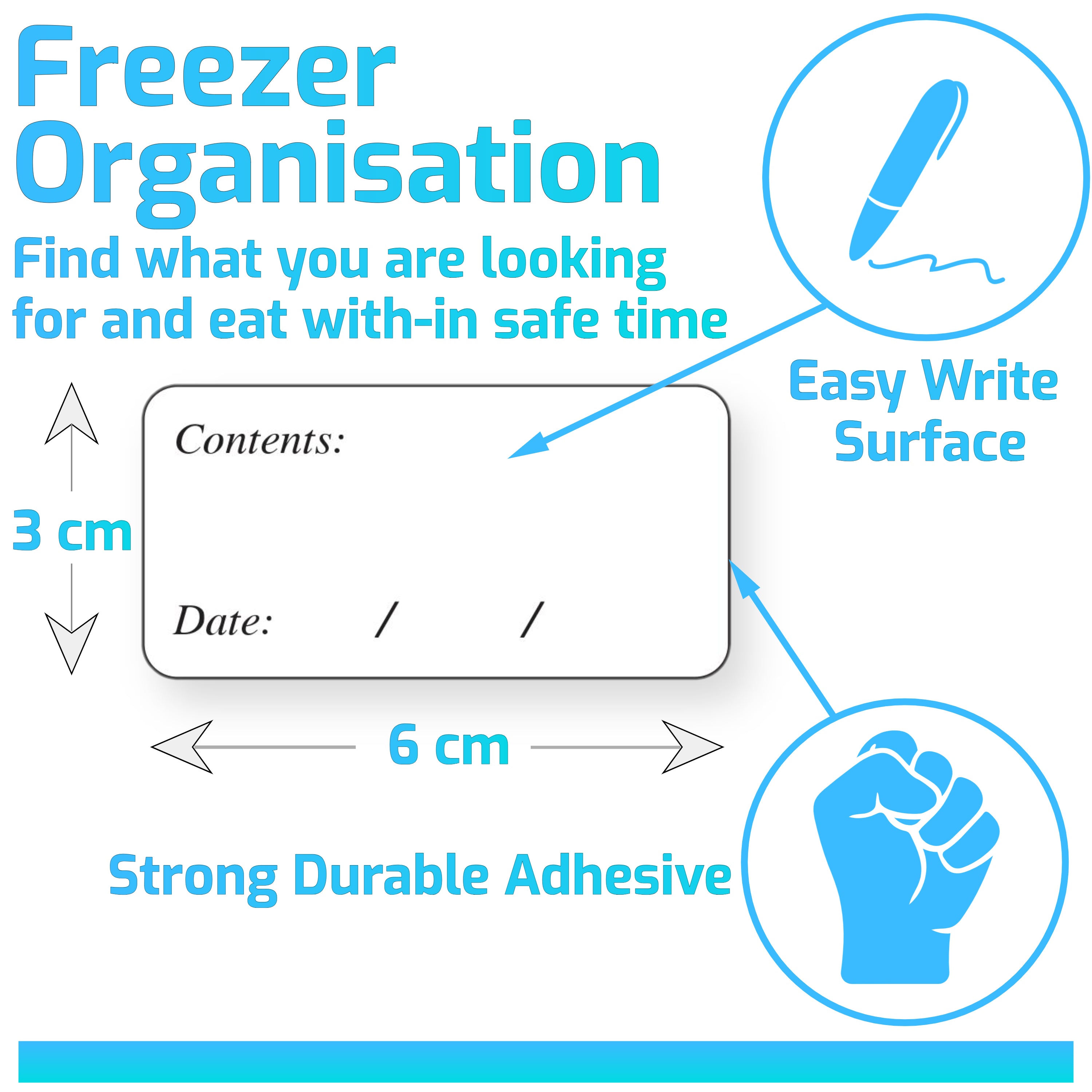 Freezer Labels | Easy Peel Off | Leaves No Sticky Messy Residue – Innoveem
