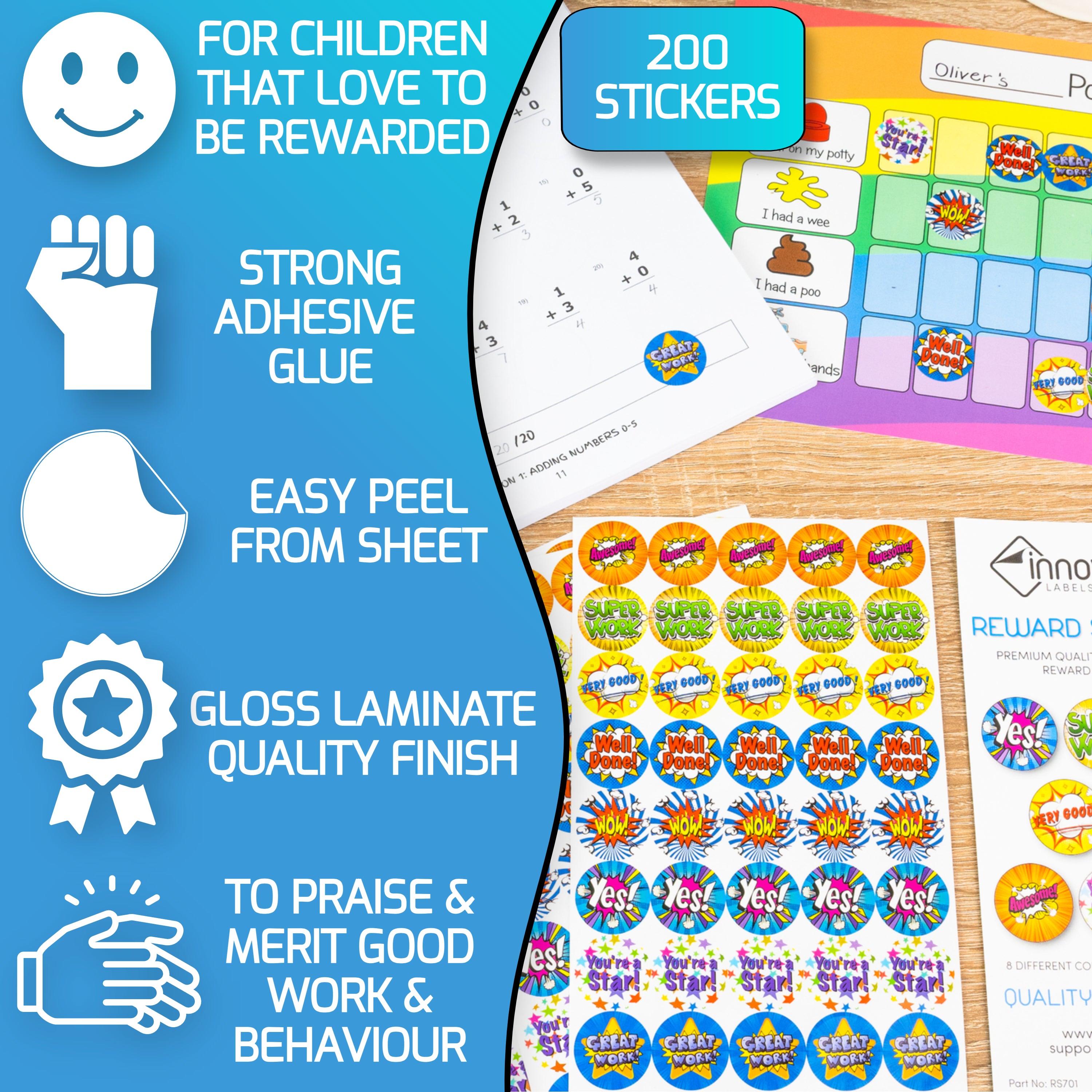 Reward Stickers For Children | Teachers Stickers | Colourful Designs ...